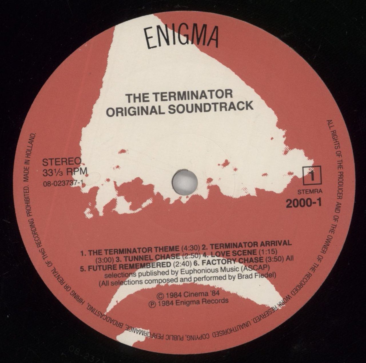 Original Soundtrack The Terminator Dutch Vinyl LP — RareVinyl.com