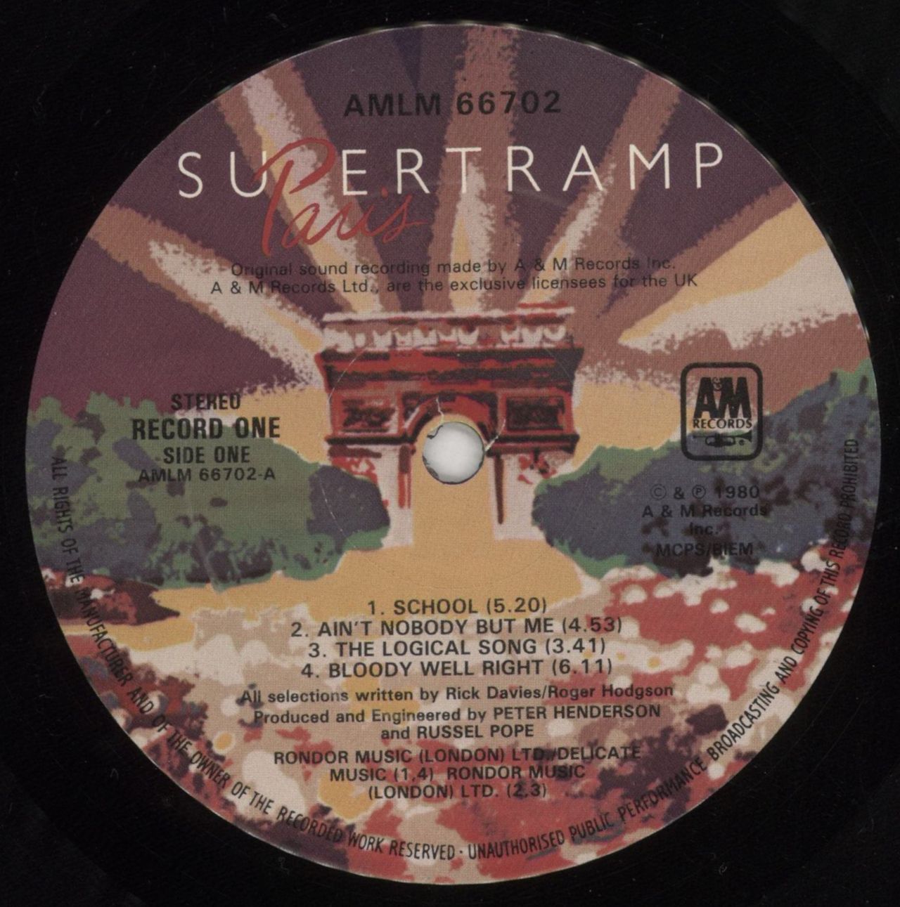 Supertramp Paris + Hype-stickered - EX UK 2-LP vinyl set — RareVinyl.com