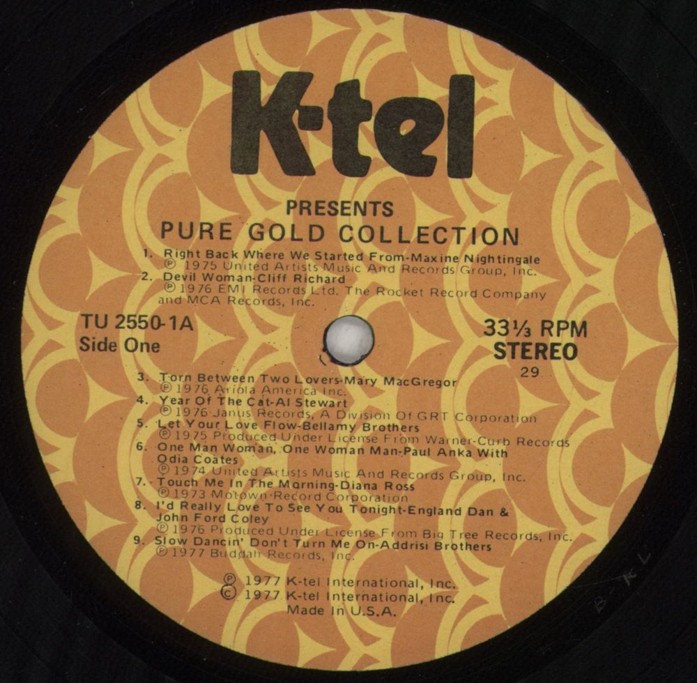Various-60s & 70s Pure Gold Collection (Volume One) US Vinyl LP ...