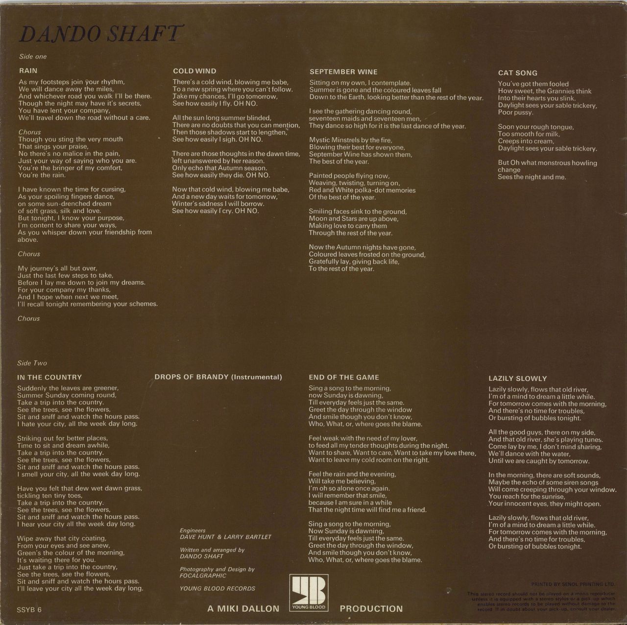 Dando Shaft An Evening With - EX UK Vinyl LP — RareVinyl.com