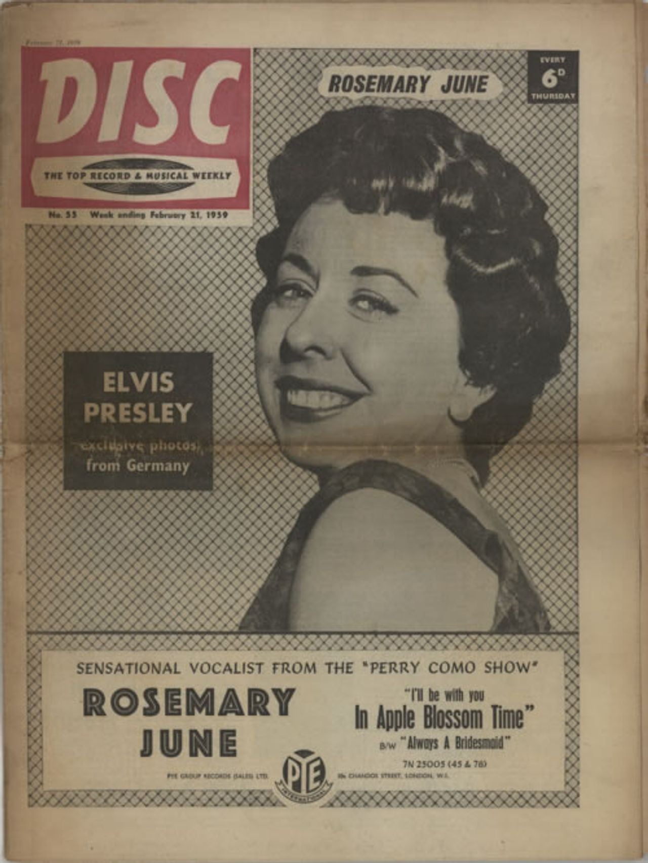 Disc & Music Echo 21 February 1959 UK Magazine — RareVinyl.com