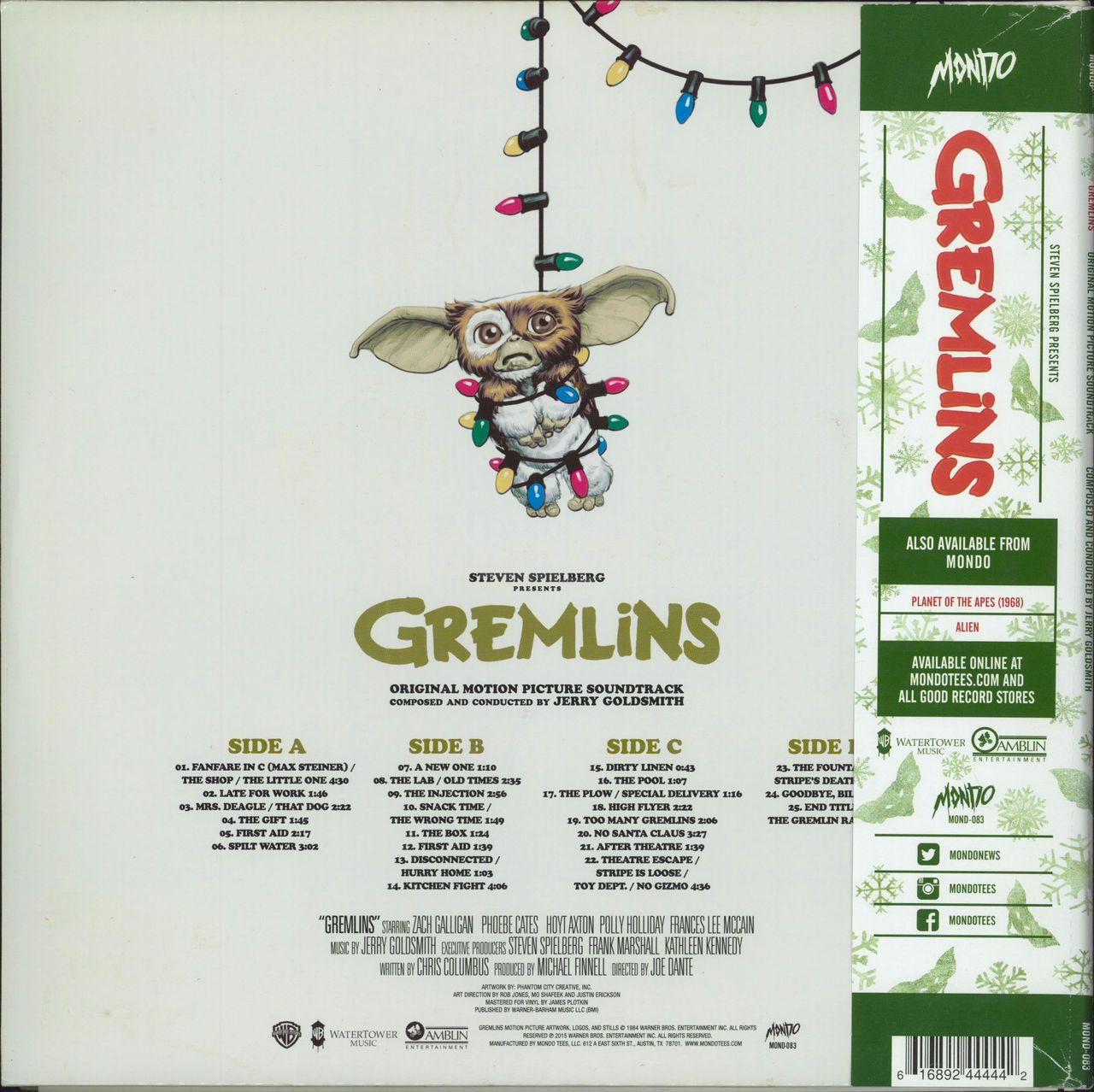 Original Soundtrack Gremlins (Original Motion Picture Soundtrack) US 2 ...