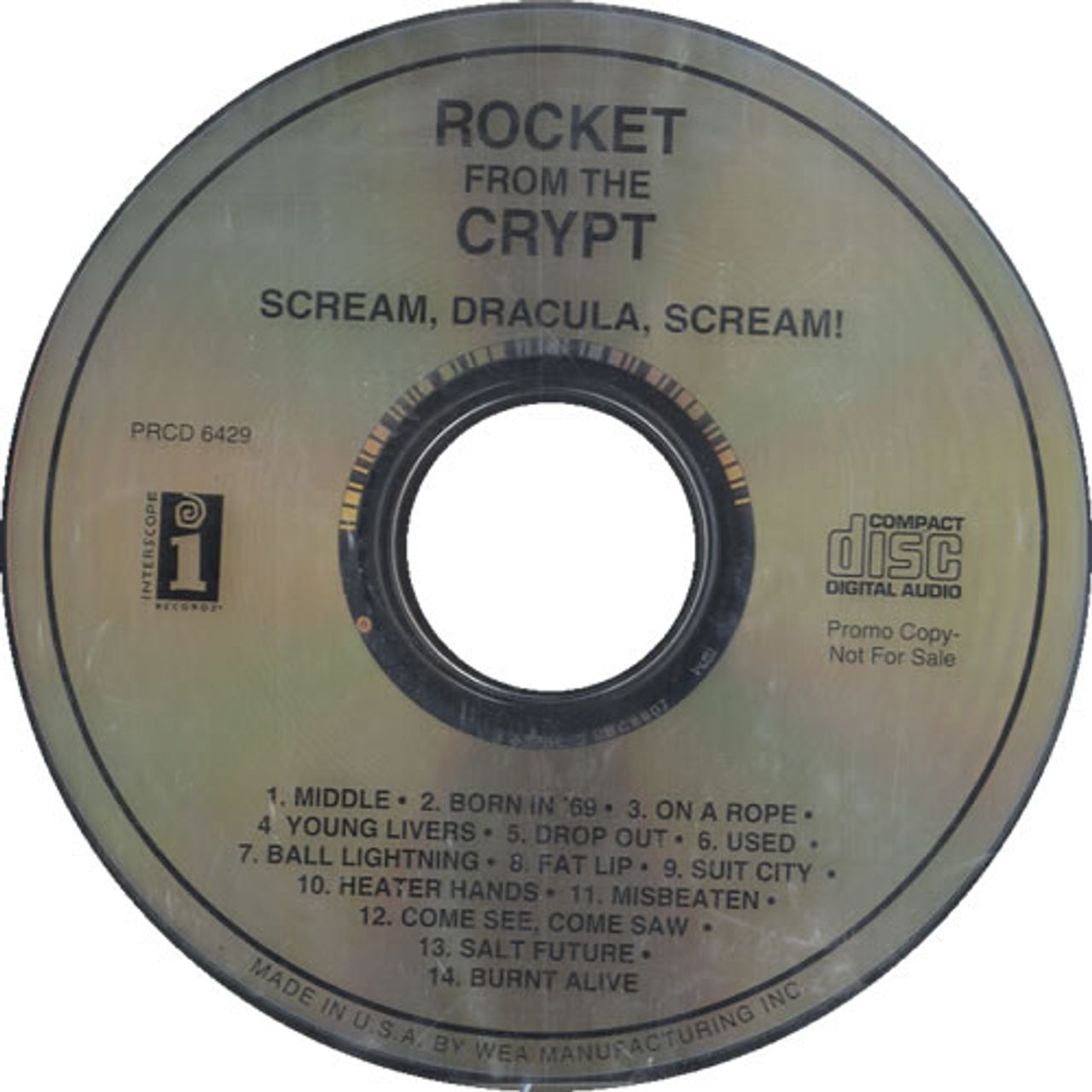 Rocket From The Crypt Scream, Dracula, Scream! US Promo CD album ...