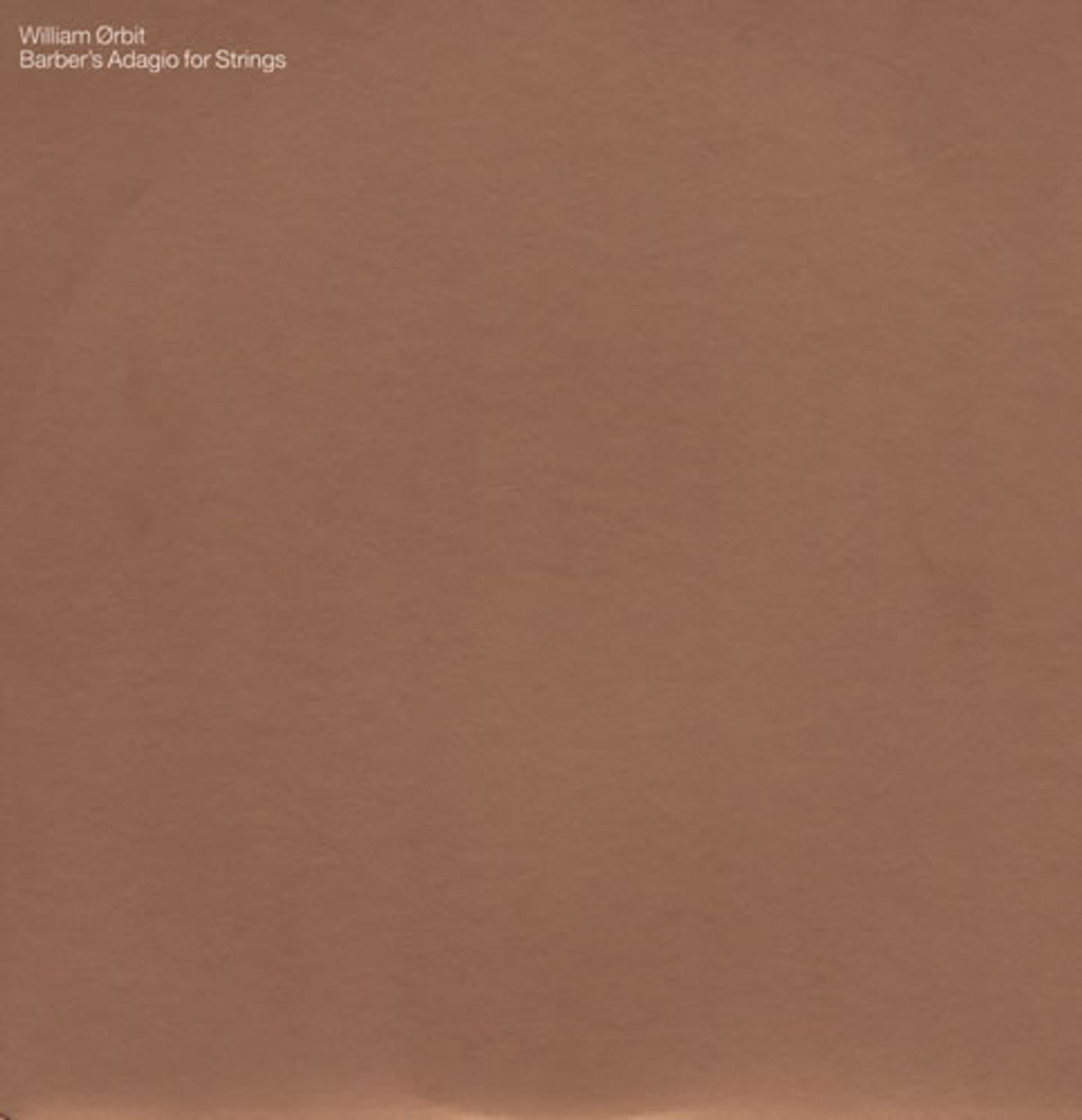 William Orbit Barber's Adagio For Strings US 12" vinyl — RareVinyl.com